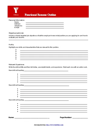 Functional Resume Outline - PDFSimpli