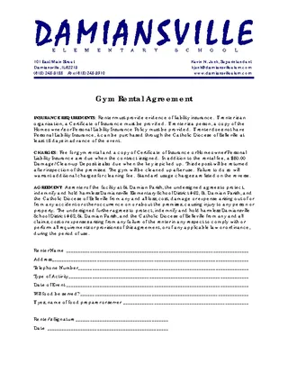 Gym Rental Agreement Contract Template Pdf Printable - PDFSimpli
