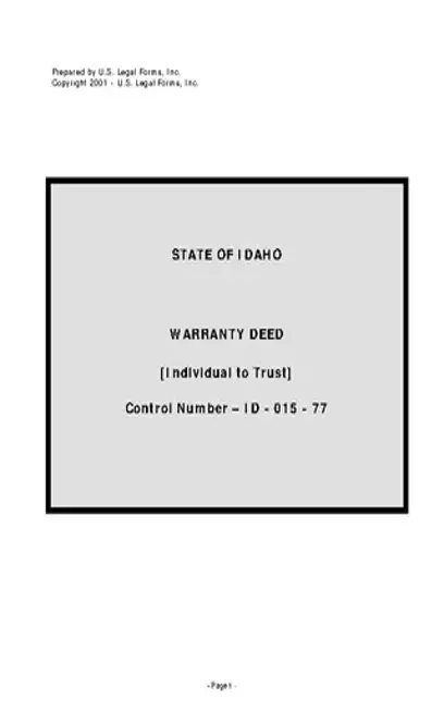 Idaho Warranty Deed Form - PDFSimpli