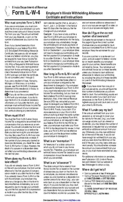 Illinois Form Il W 4 - PDFSimpli