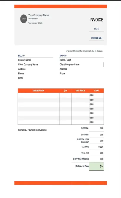 Job Invoice Lined Portrait1 - PDFSimpli