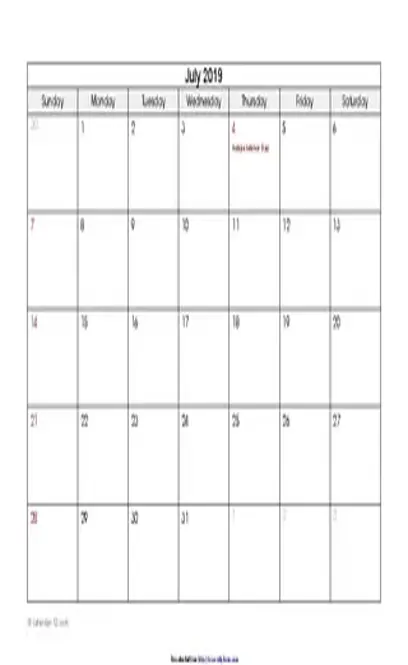 July 2018 Calendar 1 - PDFSimpli