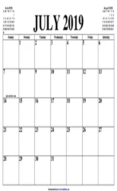 July 2019 Calendar 3 - PDFSimpli