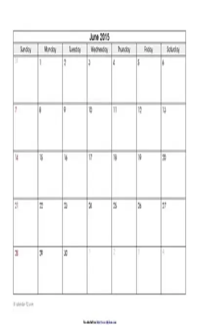 June 2015 Calendar 2 - PDFSimpli