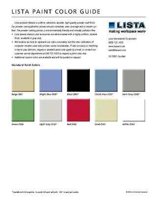 Lista Paint Color Chart - PDFSimpli
