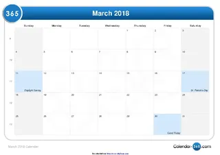 March 2018 Calendar 3 - PDFSimpli