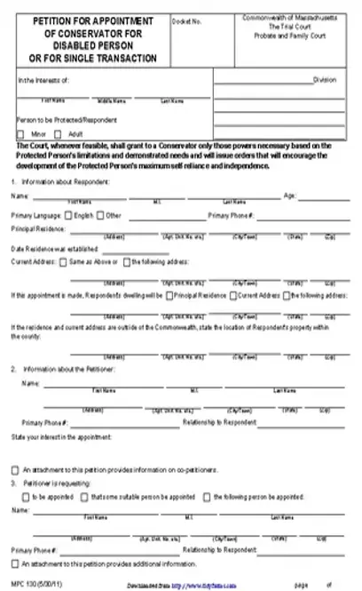 Massachusetts Guardianship Form 2 - PDFSimpli