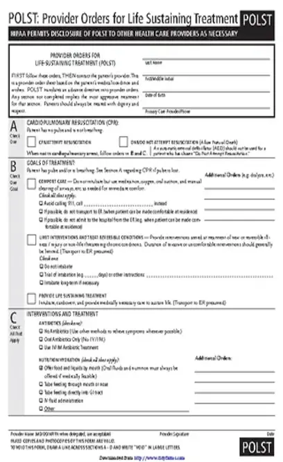 Minnesota Polst Form - PDFSimpli