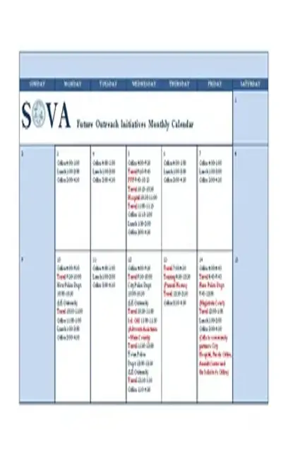 Monthly Travel Calendar Template - PDFSimpli