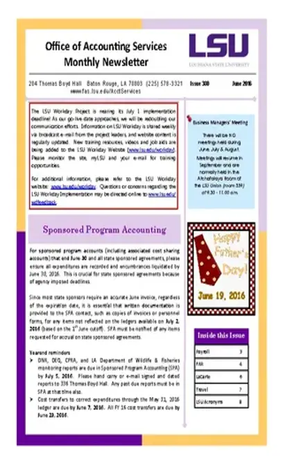 Office Of Accounting Services Monthly Newsletter - PDFSimpli