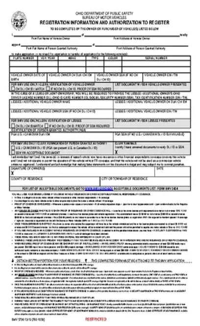 Ohio Power Of Attorney For Vehicle Registration Form - PDFSimpli