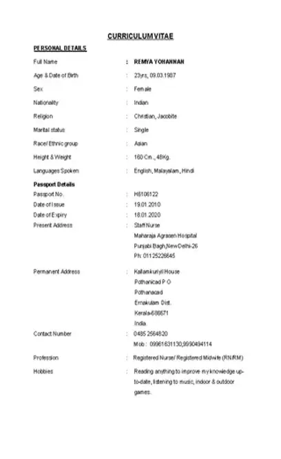 Operation Theatre Resume Template - PDFSimpli