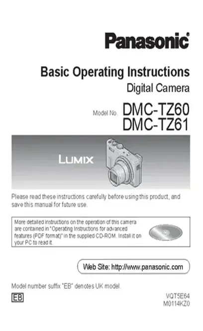 Panasonic Operation Manual Sample - PDFSimpli