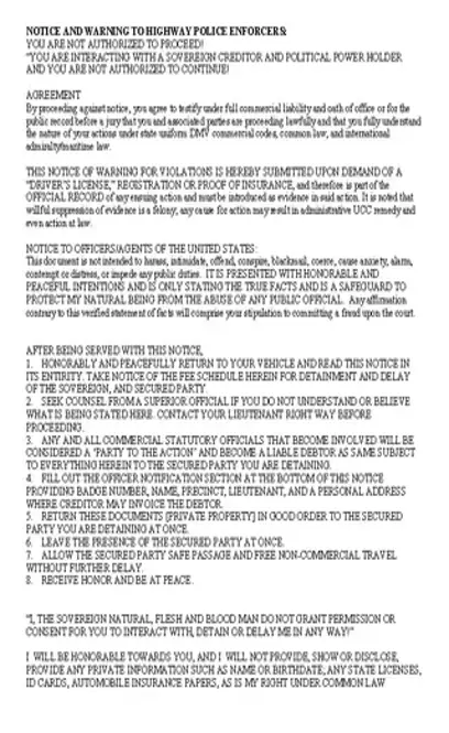 Police Warning Notice Template - PDFSimpli