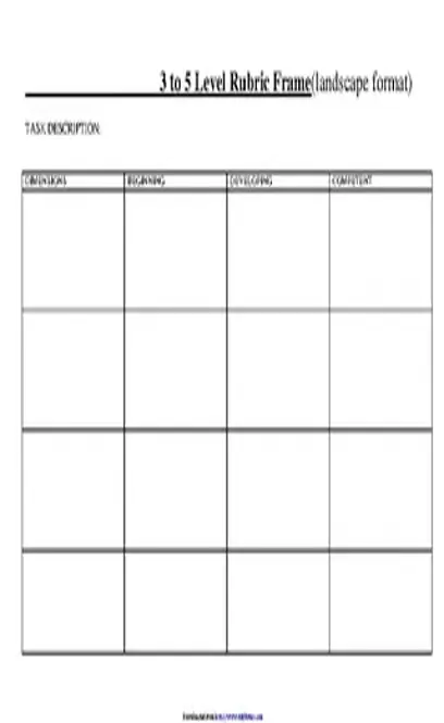 Rubric Template 3 - PDFSimpli