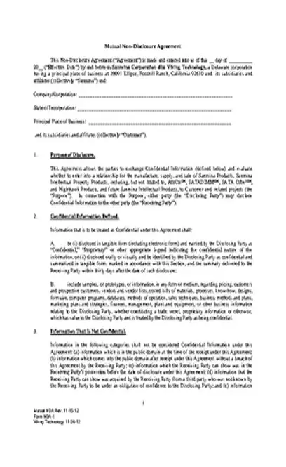 Simple Mutual Non Disclosure Agreement Pdf - PDFSimpli