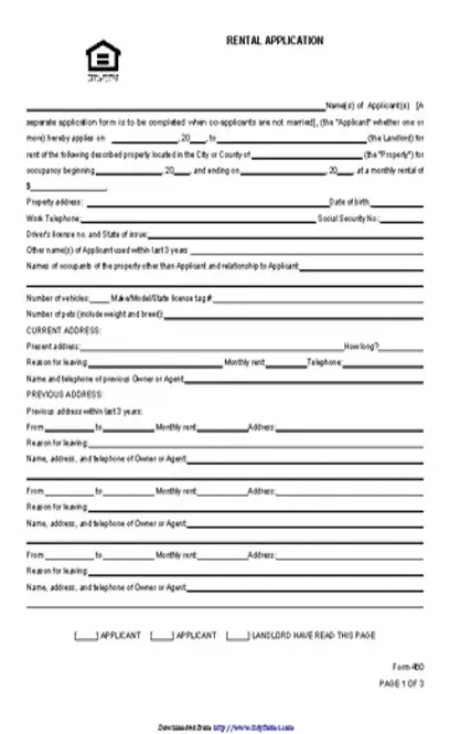 South Carolina Rental Application Form - PDFSimpli