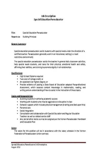 Special Edition Paraeducator Resume - PDFSimpli