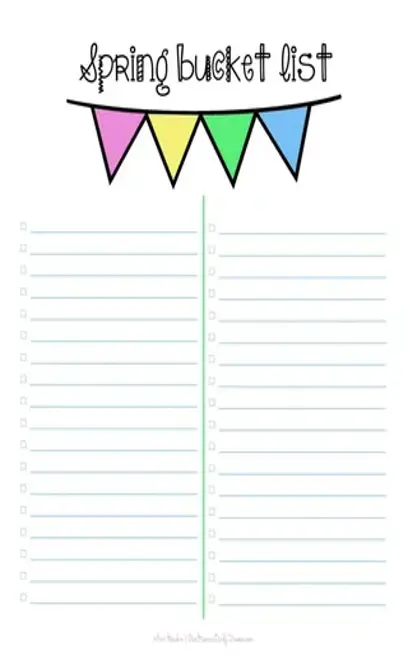 Spring Bucket List Template - PDFSimpli