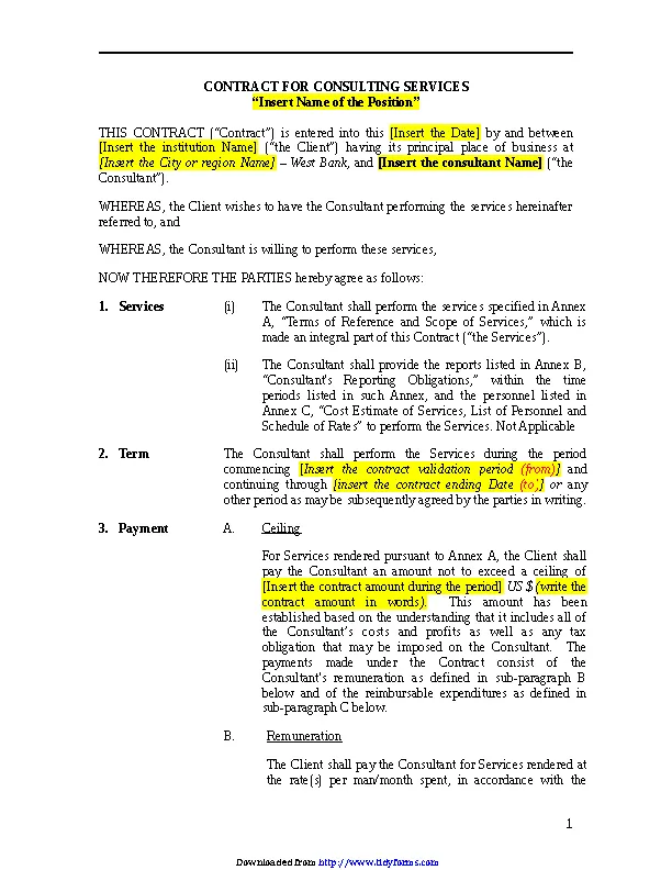 Time Base Contract Sample - PDFSimpli
