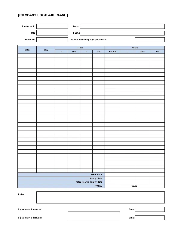 Time Log Excel Template Sample PDFSimpli