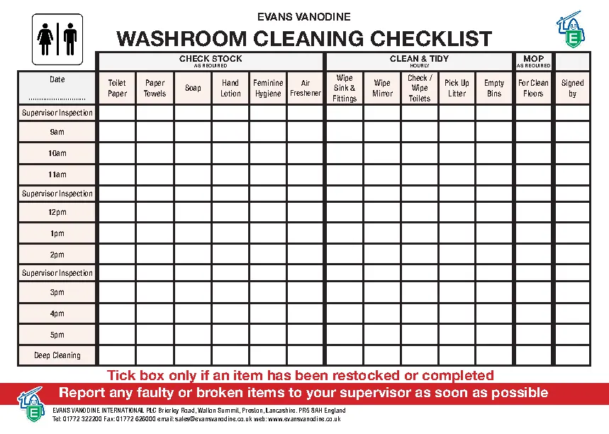 Toilet Cleaning Roster Template - PDFSimpli