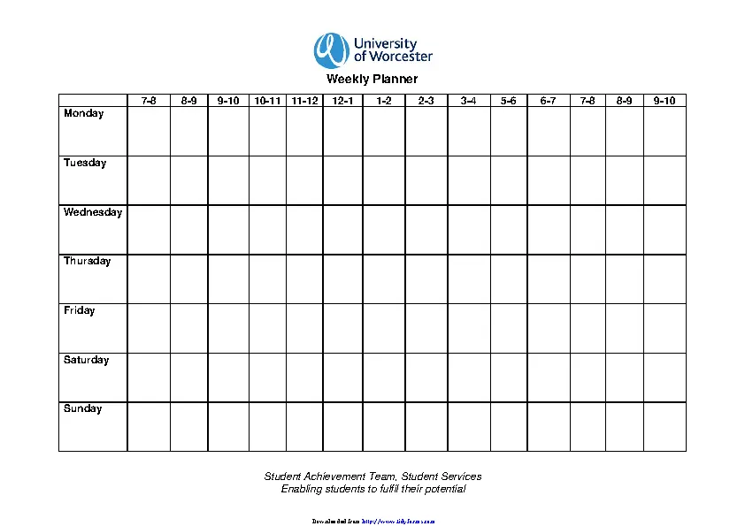 Weekly Planner Templates - PDFSimpli